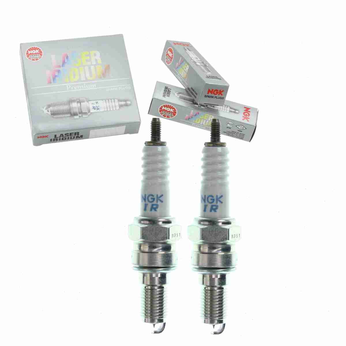 2 pc NGK 6419 Laser Iridium Spark Plugs for 5388 IUH27D Ignition Wire ...