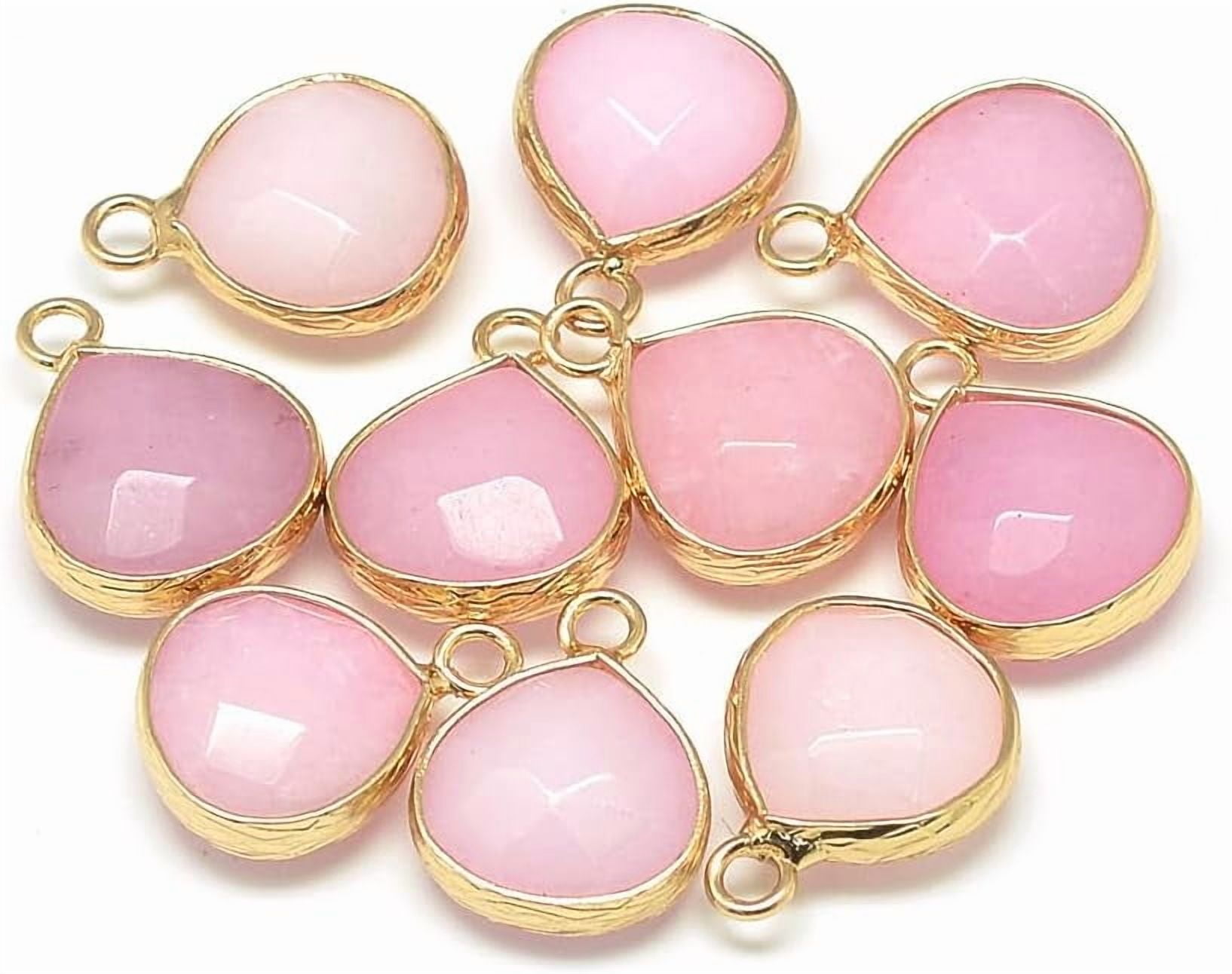 2 pc Natural White Jade Pendants with Nickel Free Brass Findings ...