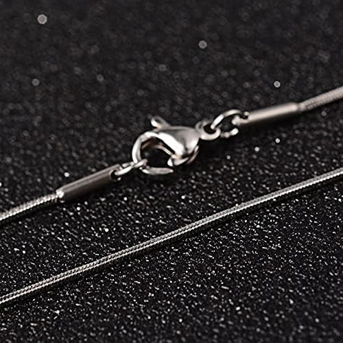 2 pc Non-Tarnish 304 Stainless Steel Snake Chain Necklaces with Lobster ...