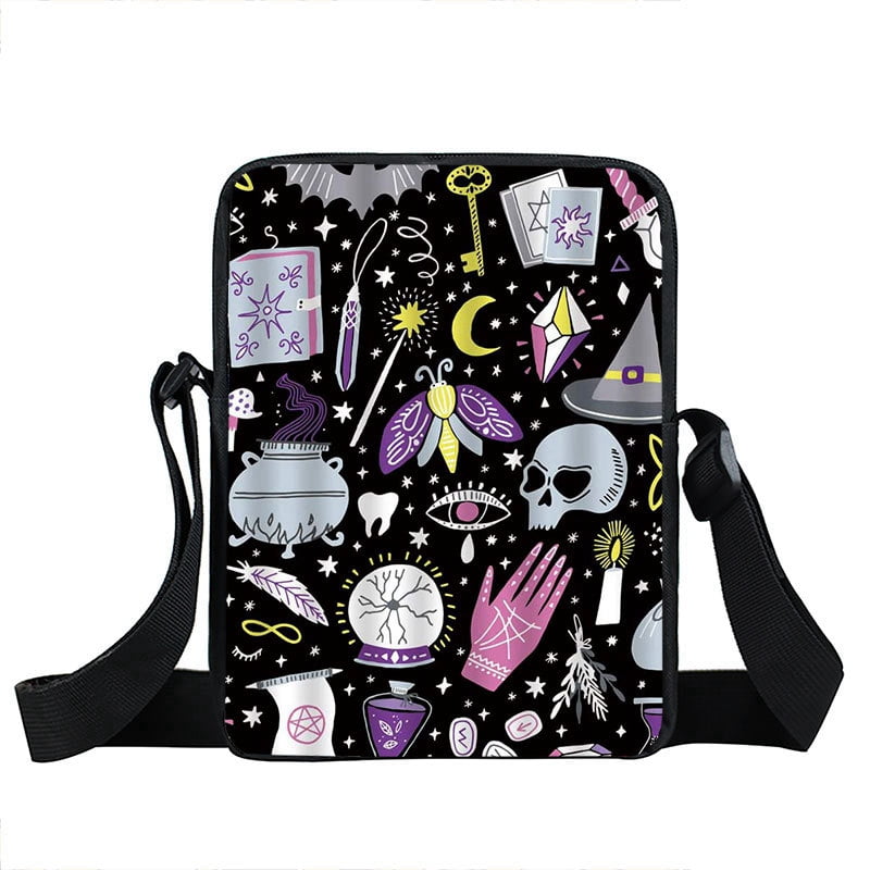 2 pc Nylon Crossbody Bags Gothic Style Messenger Bag for Wiccan Lovers ...