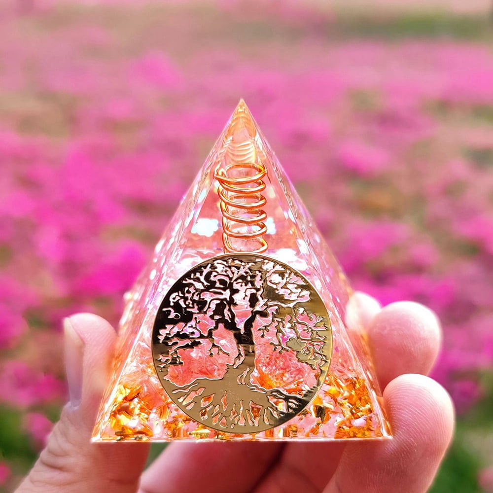 2 pc Orgonite Pyramid Resin Energy Generators Reiki Natural Quartz ...