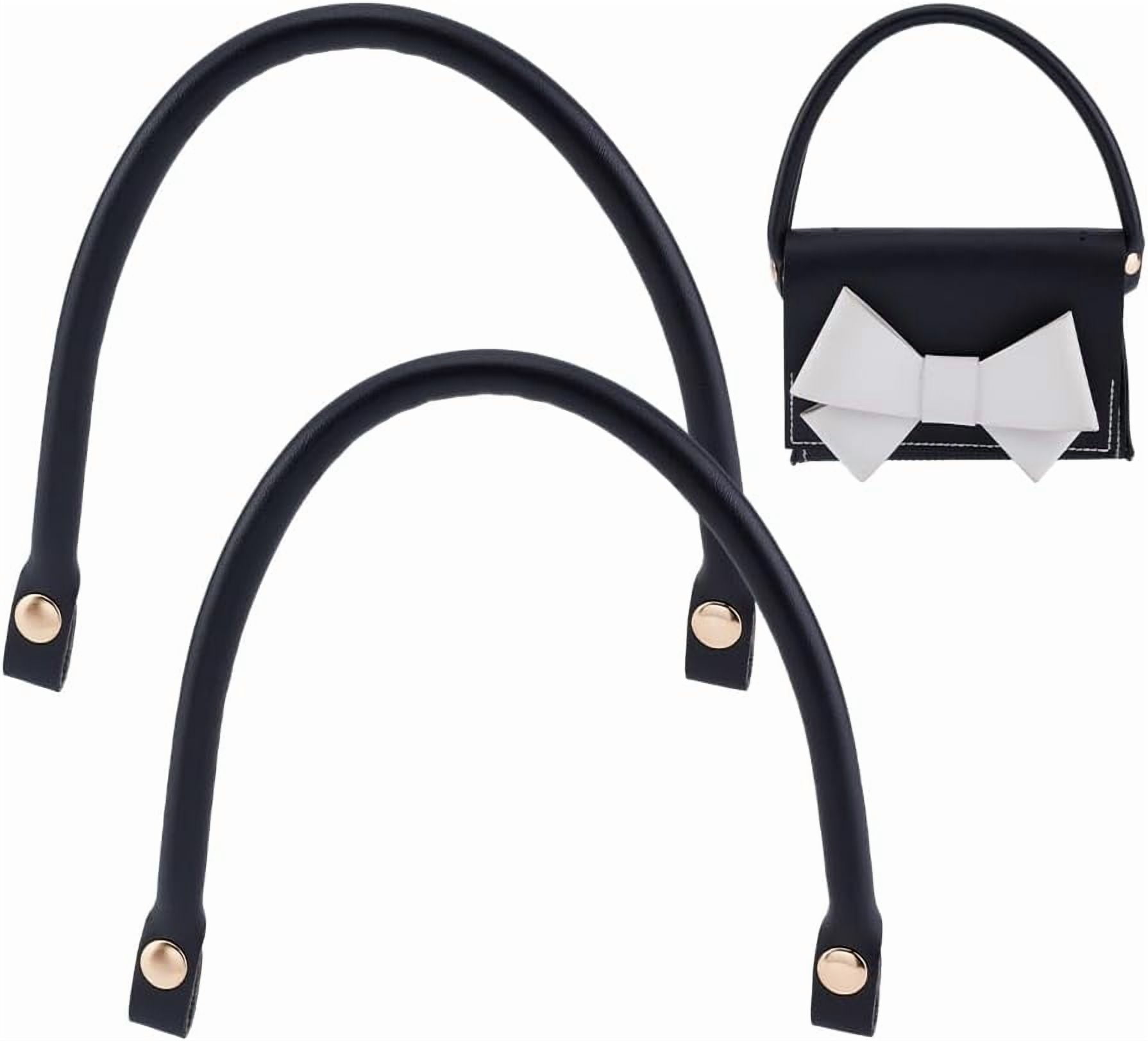 2 pc PU Leather Bag Handles with Snap Button for Bag Straps Replacement ...