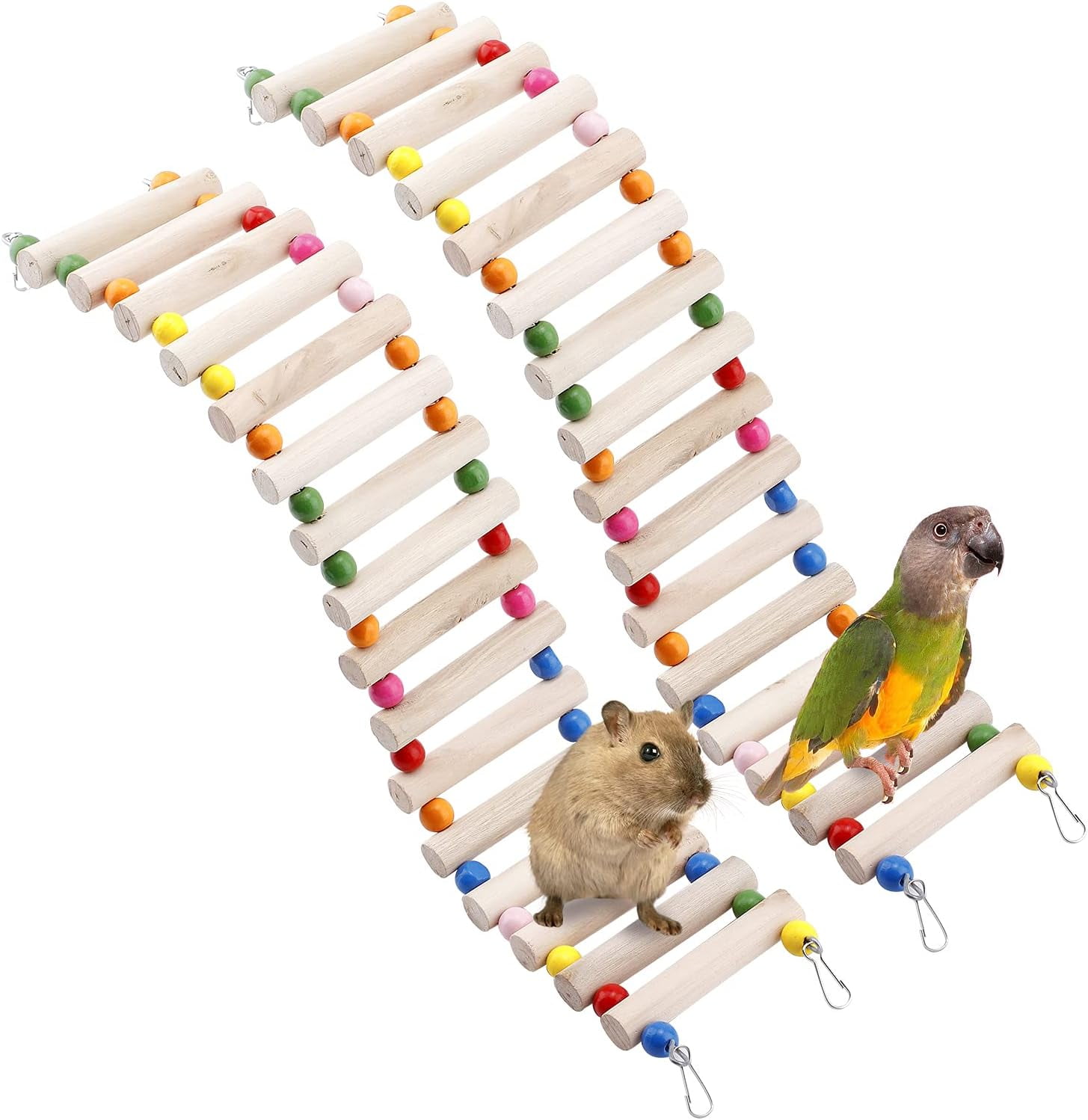2 pc Pet Birds Climbing Ladder Toys Colorful Parrots Suspension Bridge ...