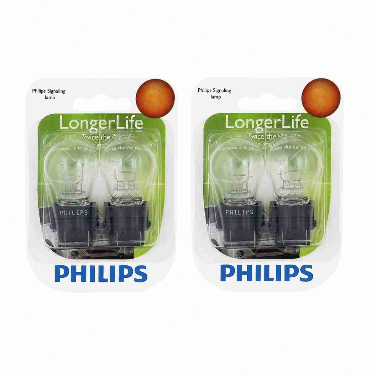 2 pc Philips 3457LLB2 Long Life Tail Light Bulbs compatible with 73247 ...
