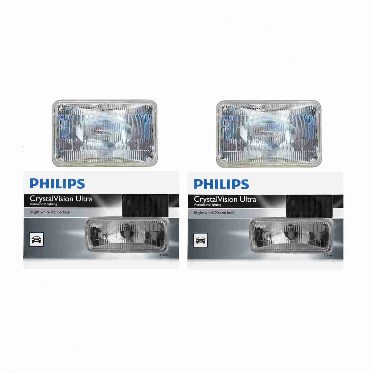 2 pc Philips H4651CVC1 CrystalVision Headlight Bulbs - Walmart.com