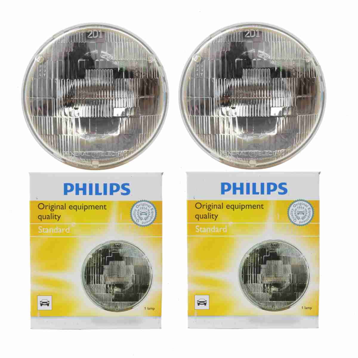 2 pc Philips High Low Beam Headlight Bulbs compatible with Ford Anglia ...