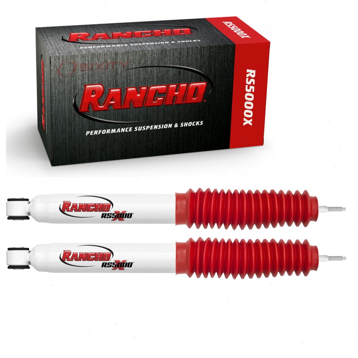 2 pc Rancho Front RS5000X Shock Absorbers compatible with Jeep Wrangler JK 2018 - Long Travel ...