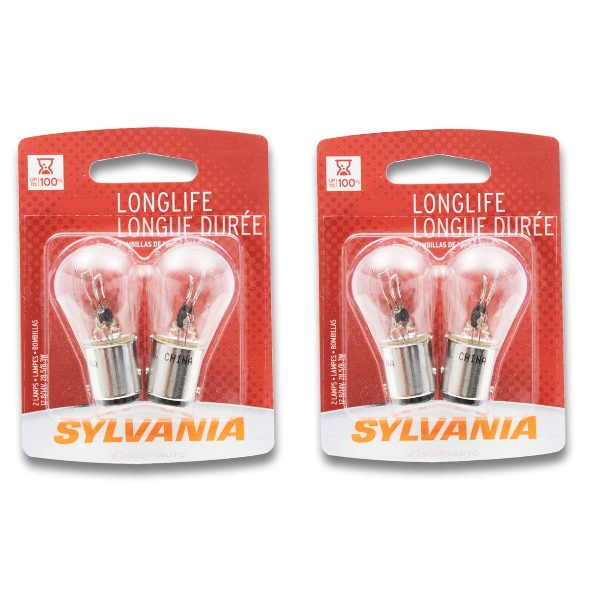 2 pc SYLVANIA 2357LL.BP2 Long Life Multi Purpose Light Bulbs for ...