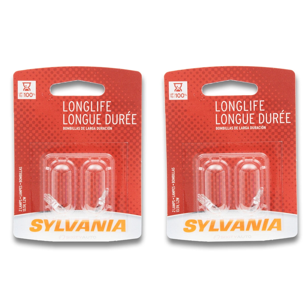 2 pc SYLVANIA 2721LL.BP2 Long Life Multi Purpose Light Bulbs for ...