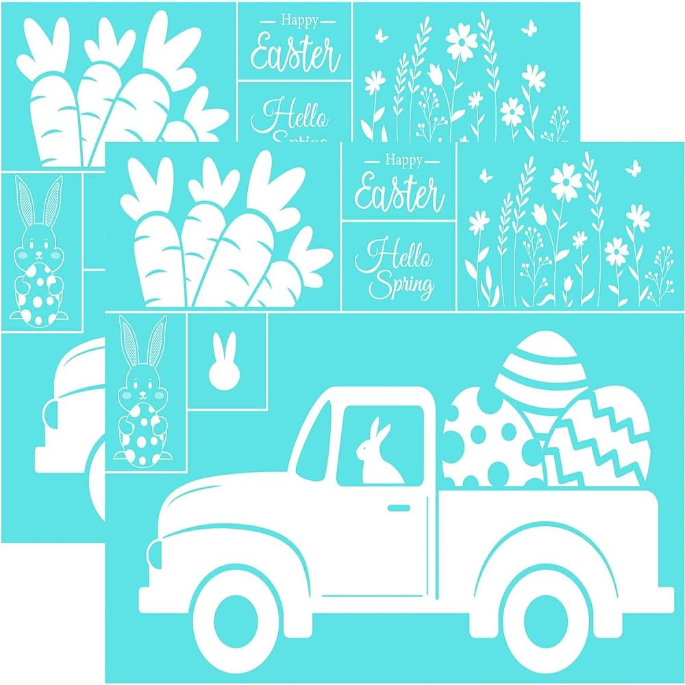 2 pc Self-Adhesive Silk Screen Printing Stencil for Painting on Wood ...
