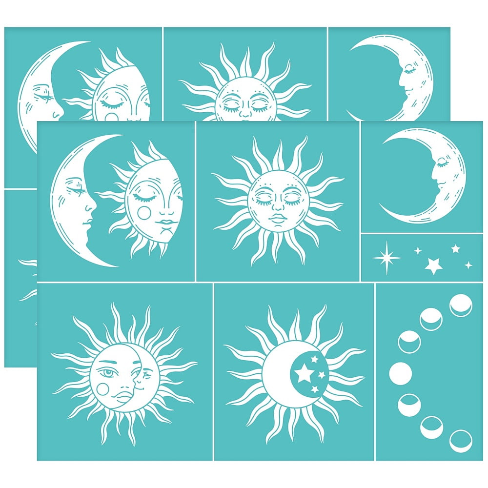 2 pc Self-Adhesive Silk Screen Printing Stencil for Painting on Wood ...