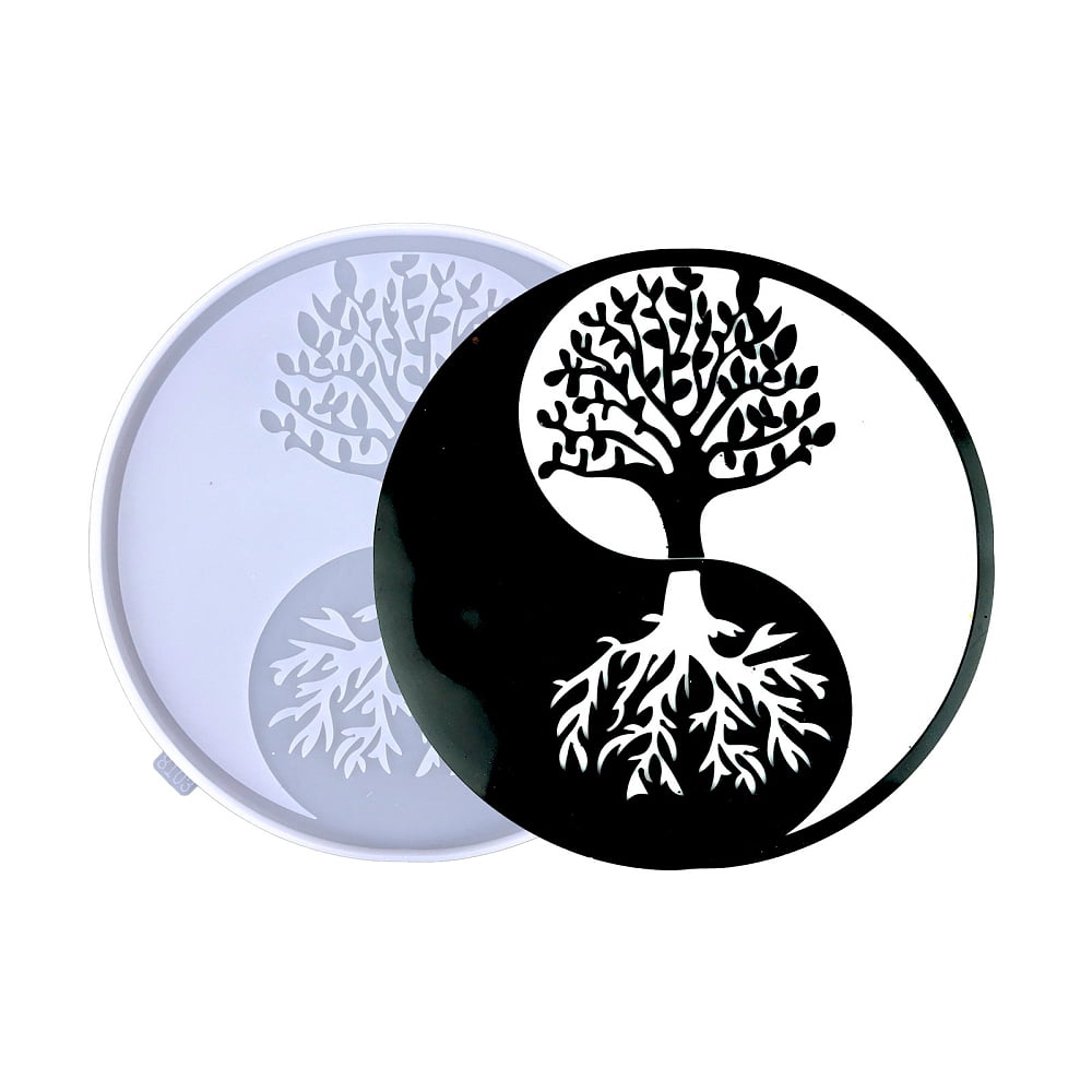 2 pc Silicone Molds Resin Casting Molds Yin Yang Tree Wall Decorative ...
