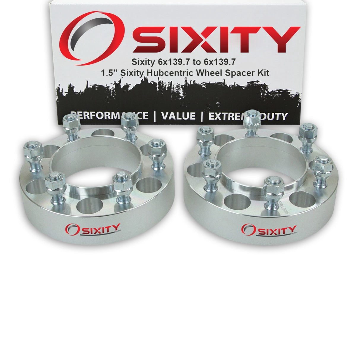 Sixity Auto 2 pc 1.5" 6x139.7 Wheel Spacers - Pickup Truck SUV M12x1 ...