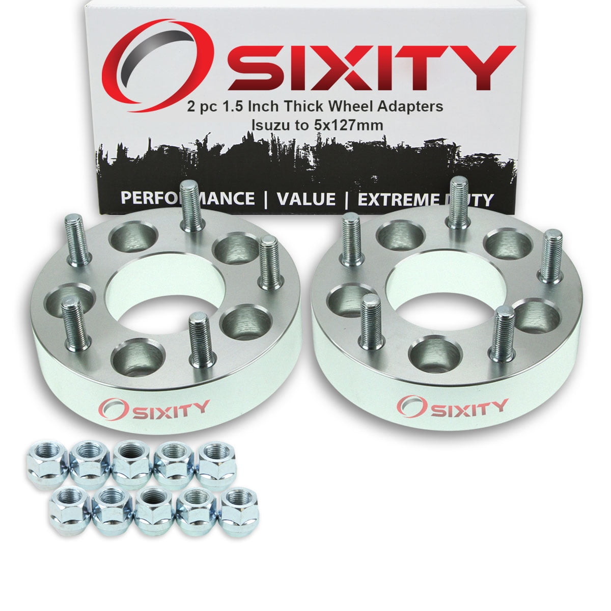 2 pc Sixity 5x114.3mm to 5x127mm Wheel Spacers Adapters 1.5" compatible ...