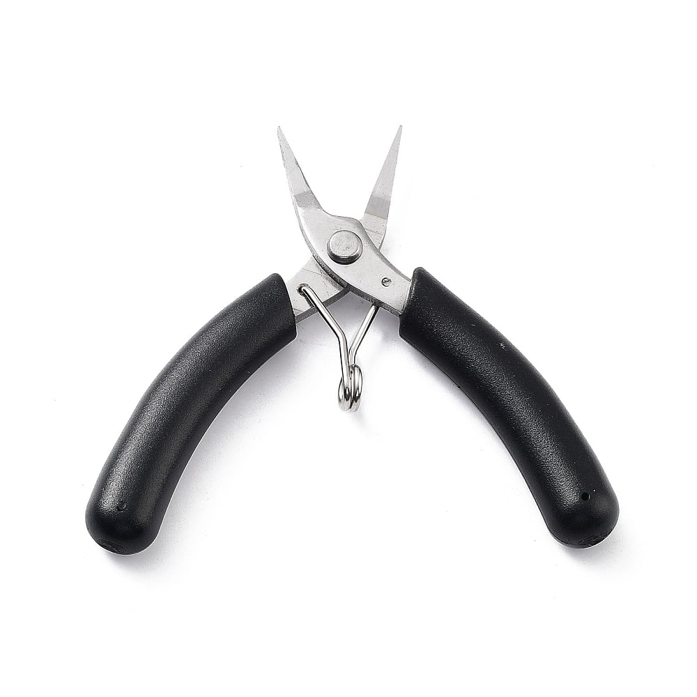 2 pc Stainless Steel Jewelry Pliers Flat Nose Plier with Plastic Handle ...