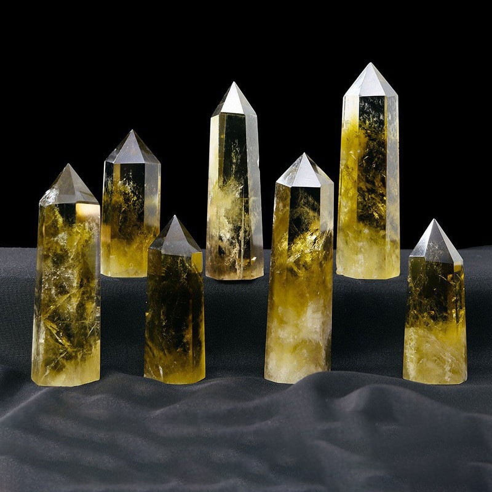 2 pc Tower Natural Citrine Display Decorations Healing Stone Wands for ...