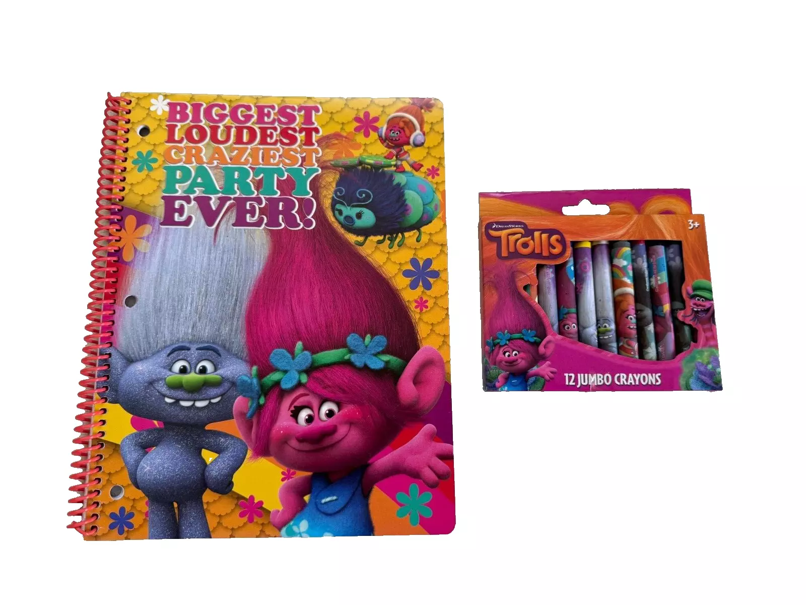 2 pc Trolls Notebook & Crayons Set - Walmart.com
