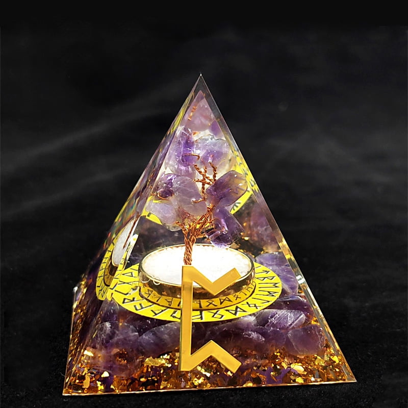 2 pc Viking Rune Symbol Orgonite Pyramid Resin Display Decorations with ...