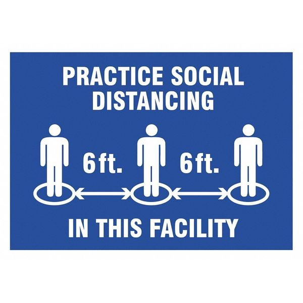 2 pc, Zoro Select Practice Social Distancing Sign, 10" W x 7" H ...