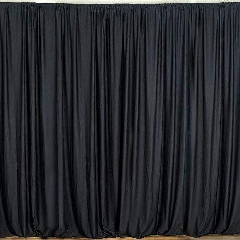 2 pcs 10x10ft Polyester Backdrop Drapes with Rod Pockets - Black Decor ...