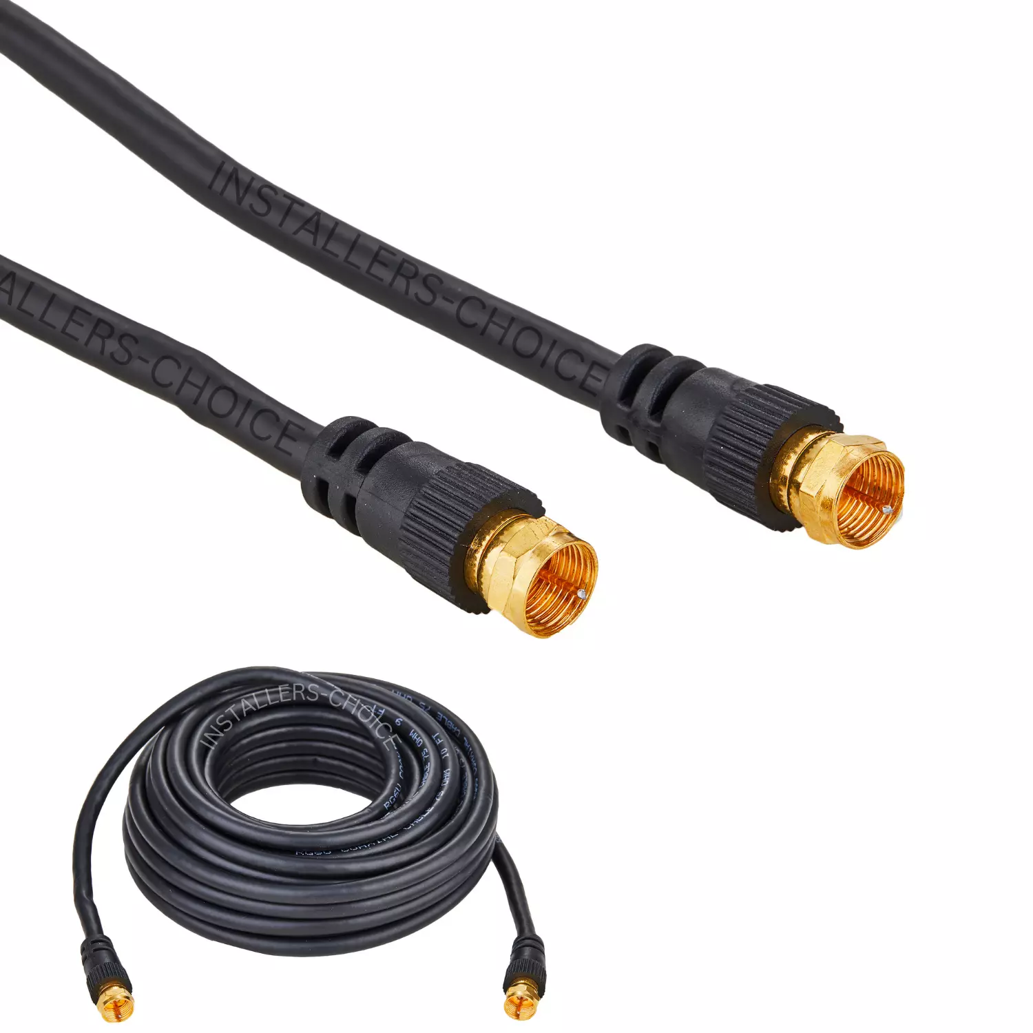 2 pcs 100ft RG6 Dual Coaxial Cable Extension Digital Antenna Black TV ...
