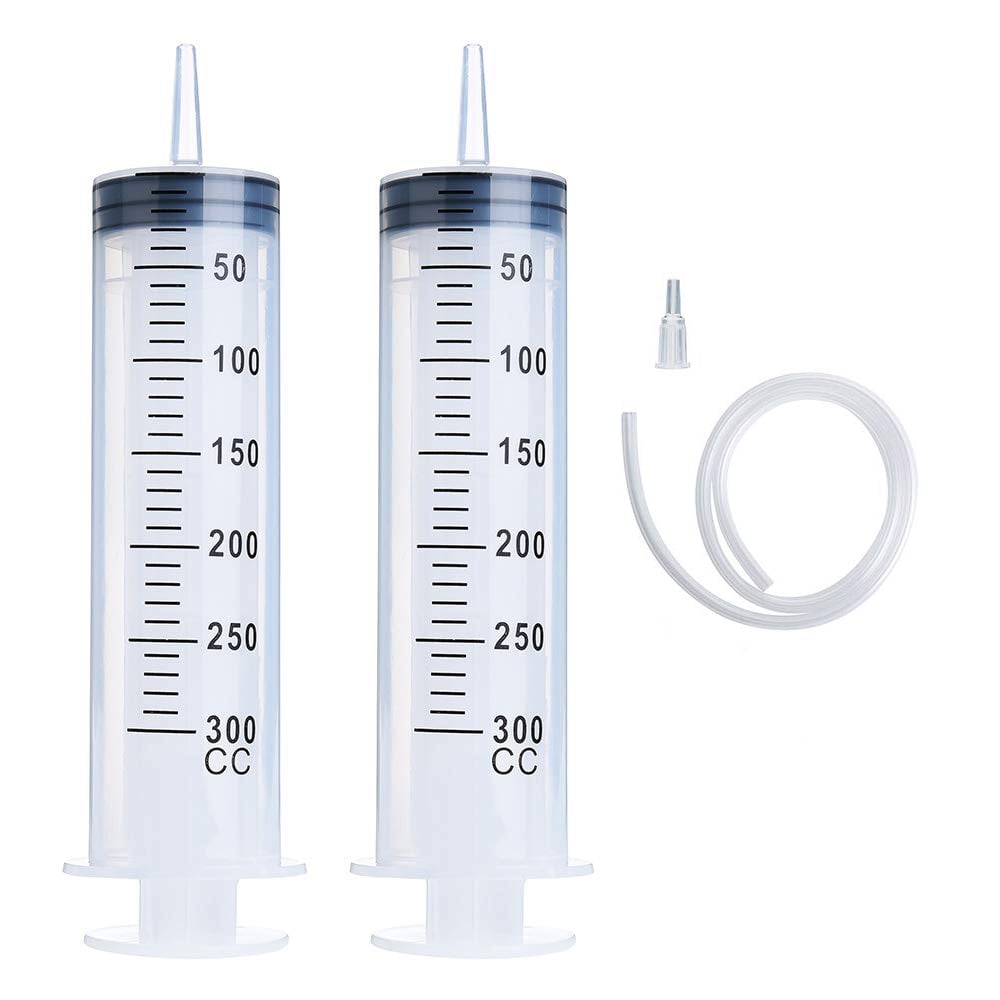 2 pcs 300ml Large Syringes with Adapter Tips, Sterile, Sealed, for ...