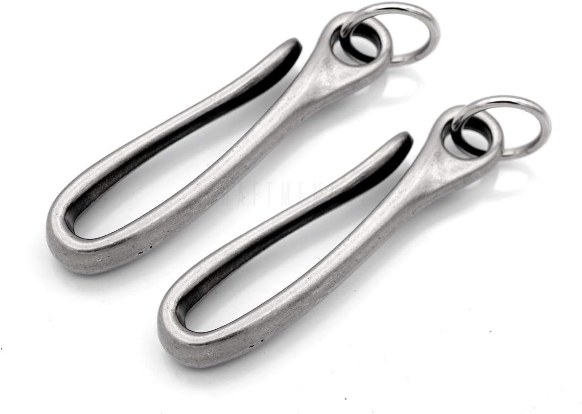 2 pcs 70X16 MM Wallet Japanese Alloy Fish Hook Keychain Holder Belt ...