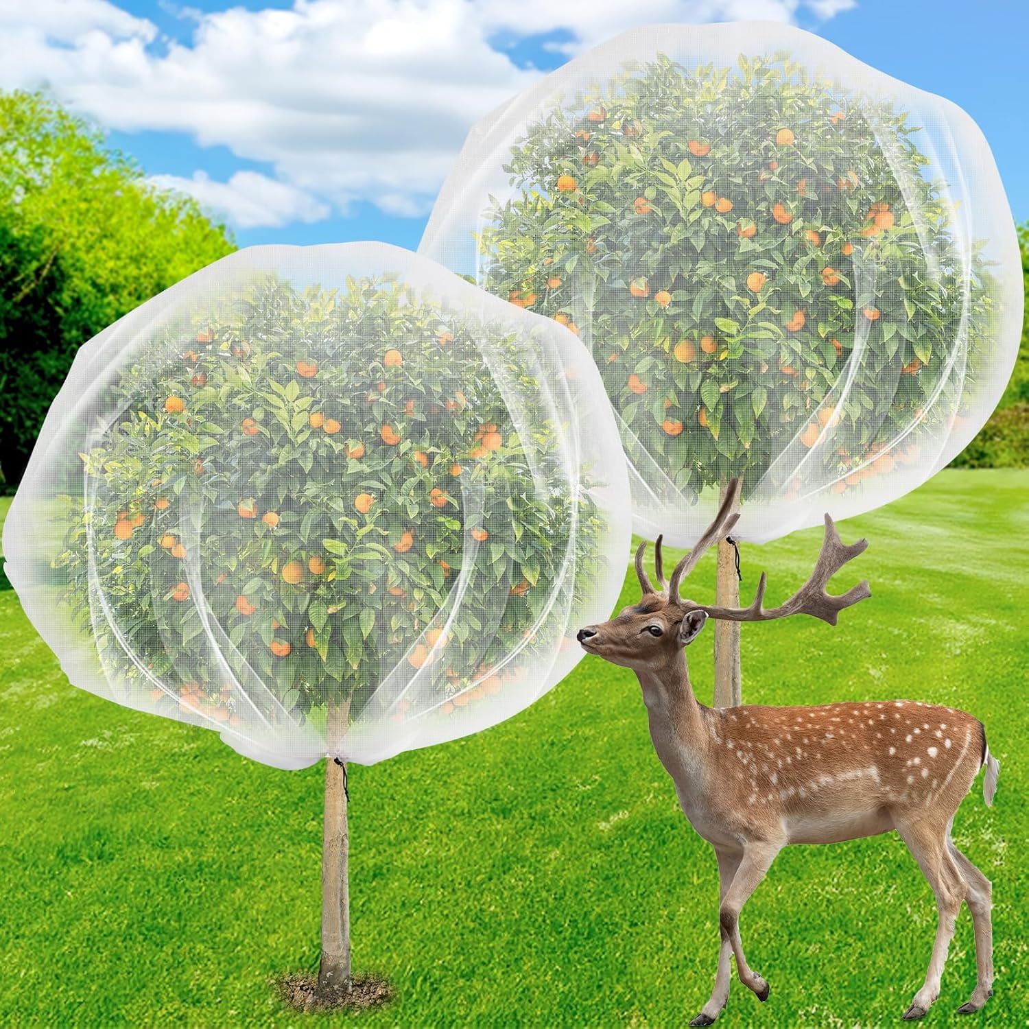 2 pcs 7x6ft Fruits Tree Netting, Ultra-Fine Mesh Garden Insect Tree ...