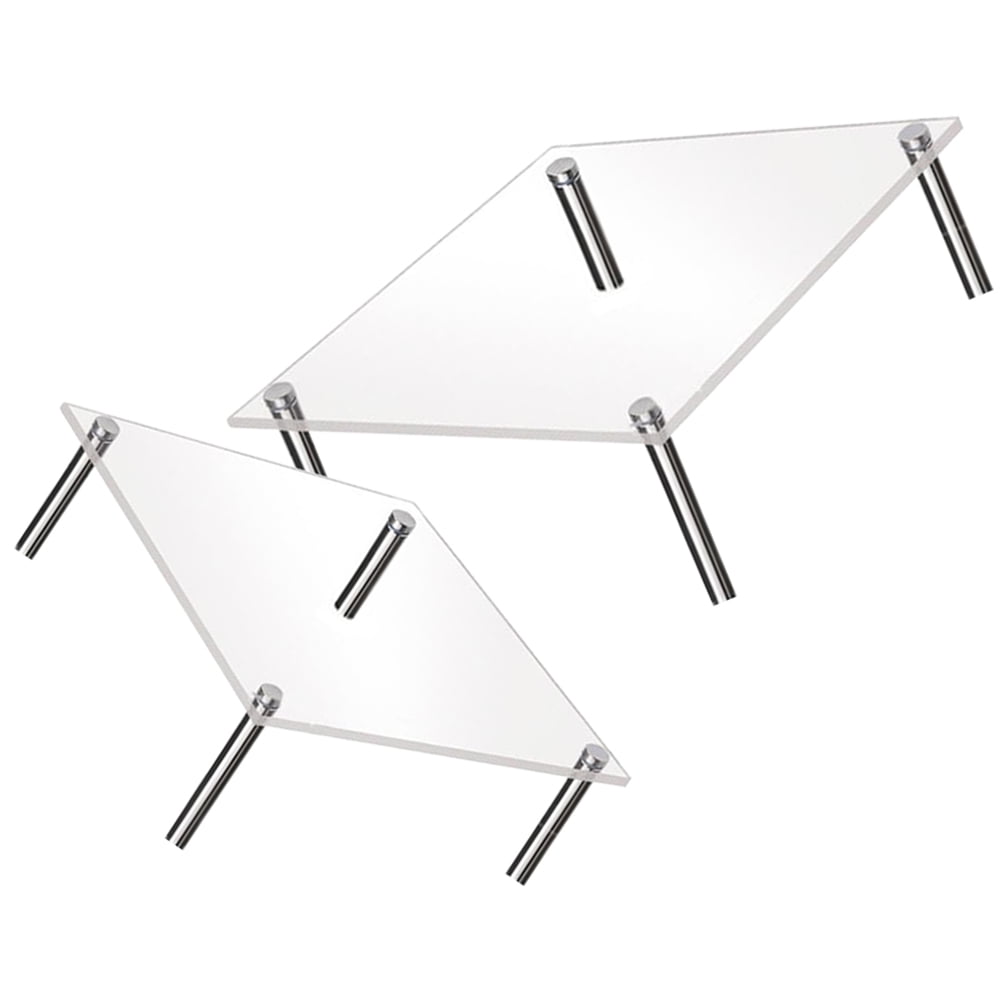 2 pcs Acrylic Cake Stand Square Cake Stand Dessert Display Holder Clear ...
