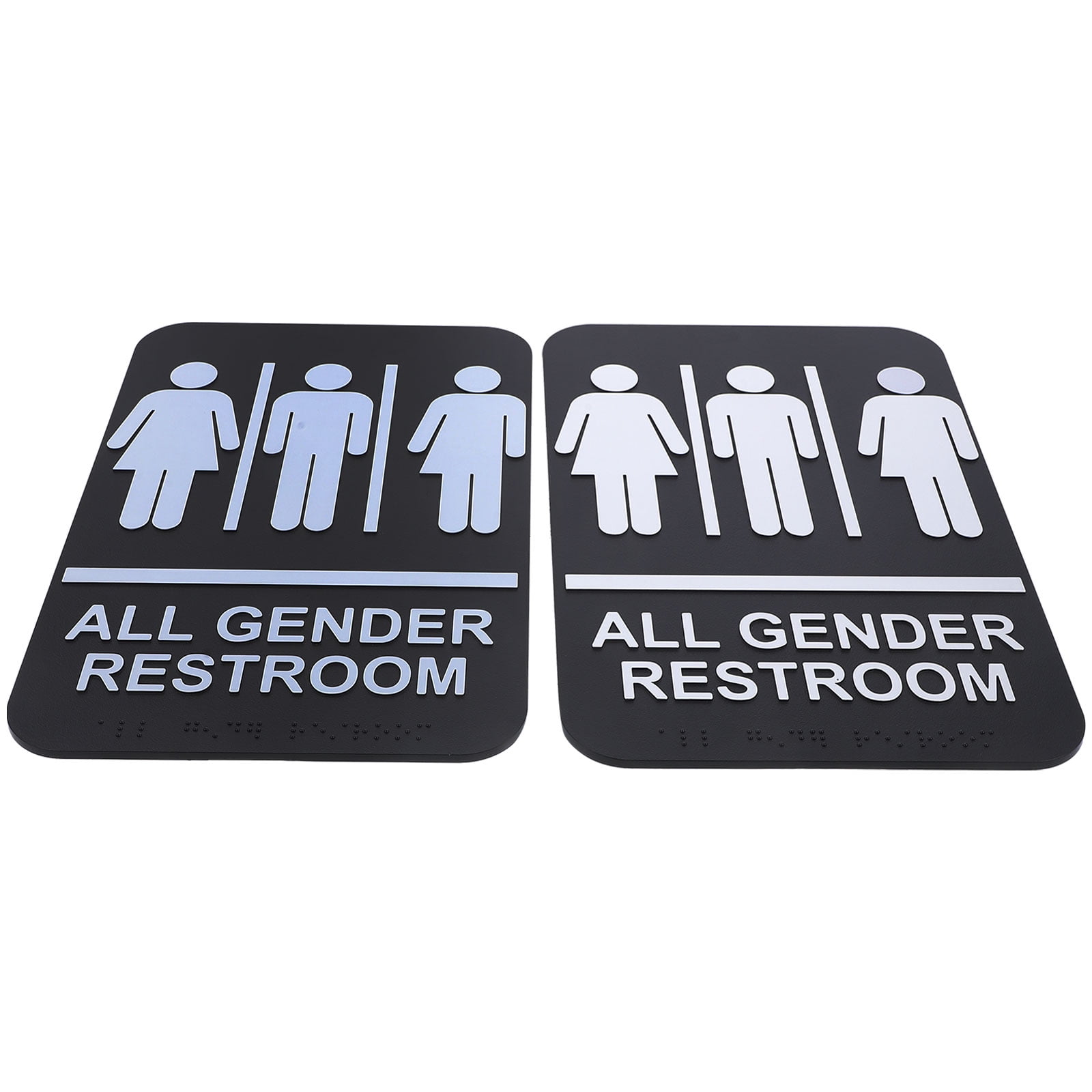 Moluckfu Restroom Signs Silver For Visually Impaired Individuals 2Pcs 9 ...