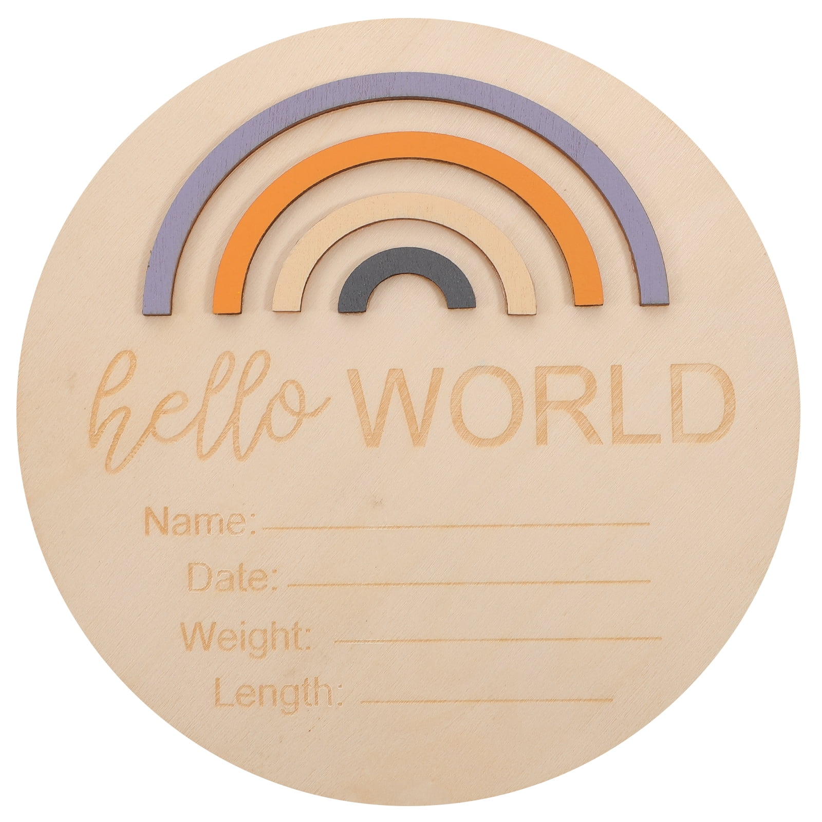 2 pcs Baby Announcement Sign Newborn Name Sign Round Wooden Birth ...