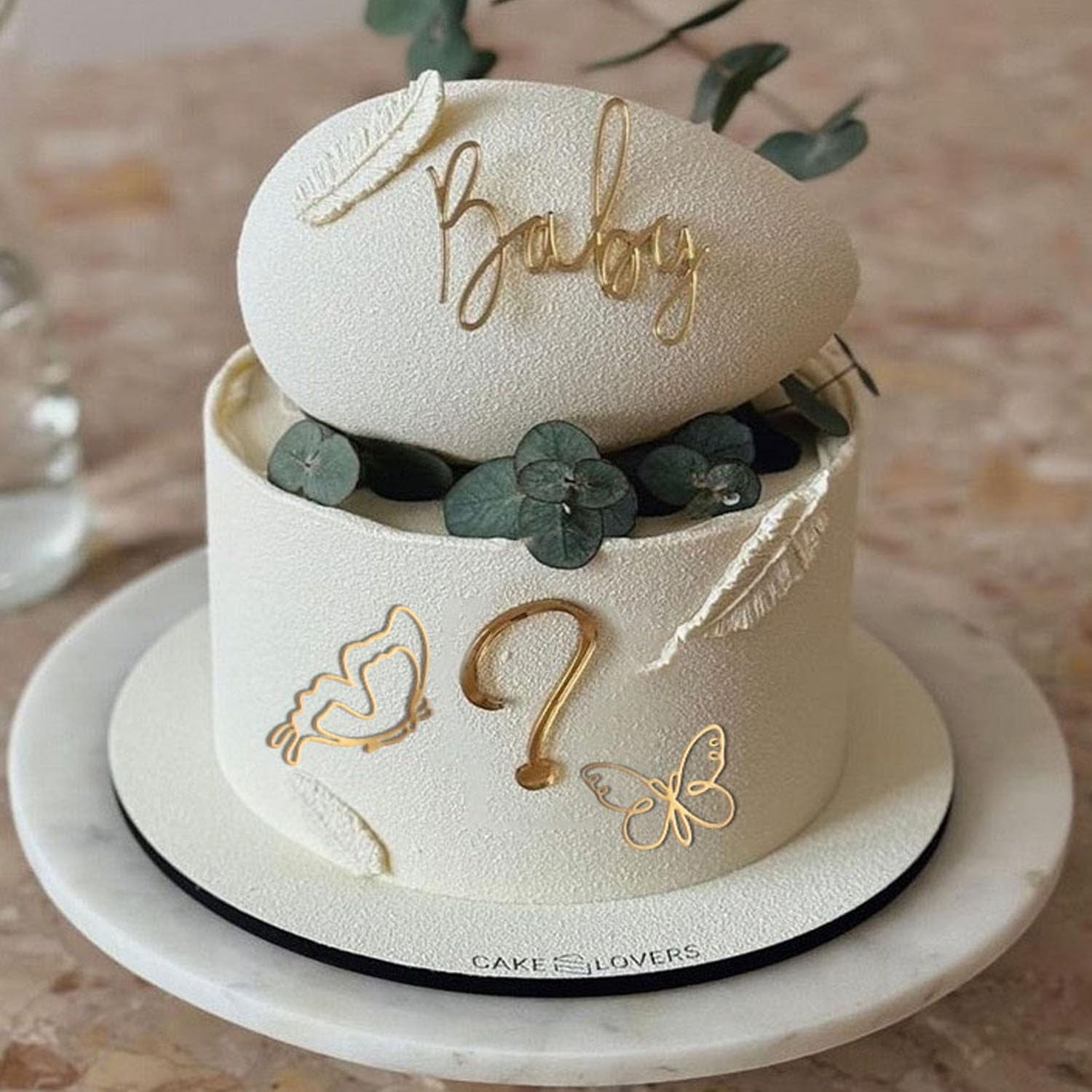 2 pcs Baby Cake Topper, baby BSL1 and"?"Cake Topper Gold Acrylic Baby ...