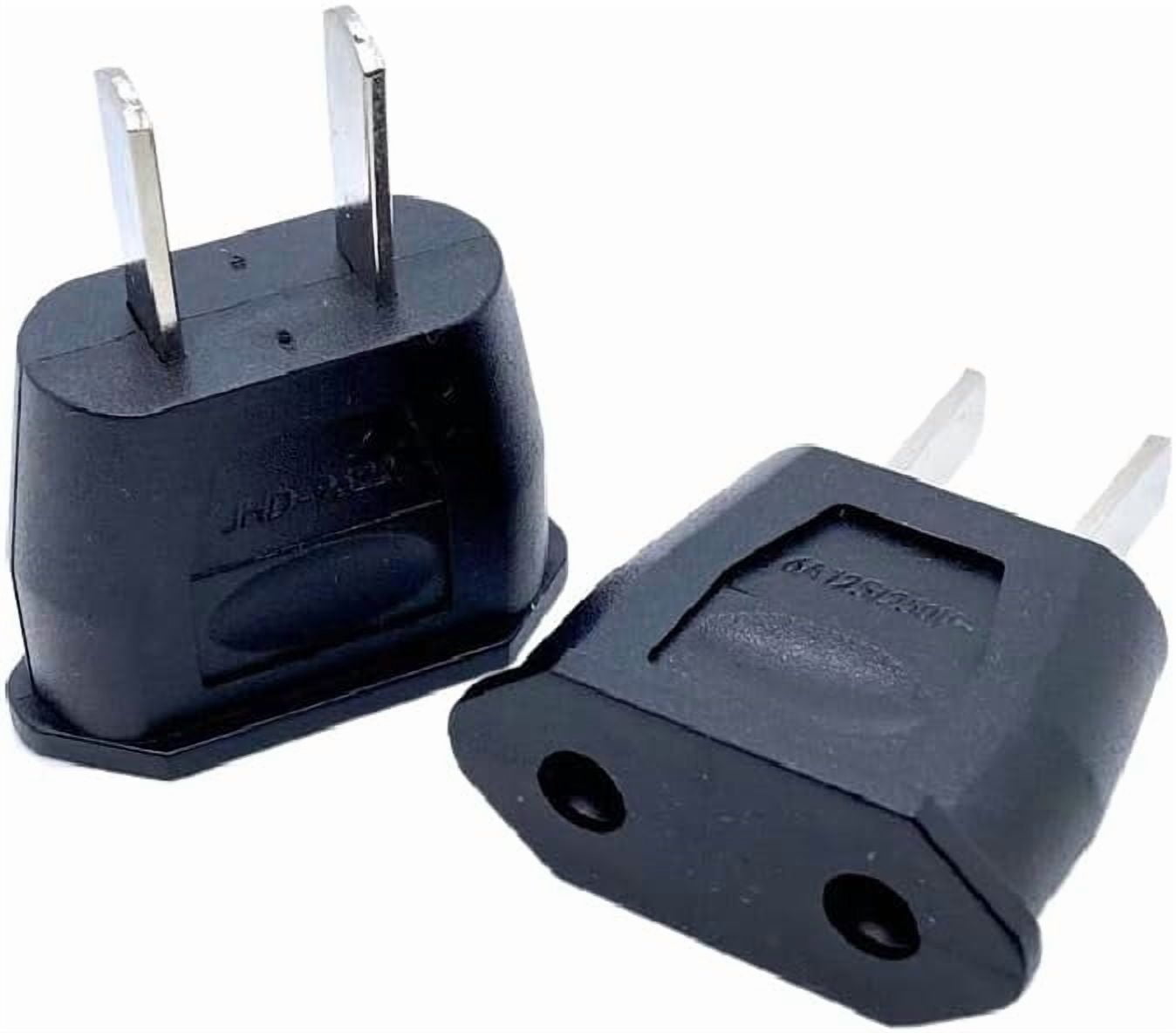 2 pcs Black Socket Plug Adapter, European Standard to USA Travel ...