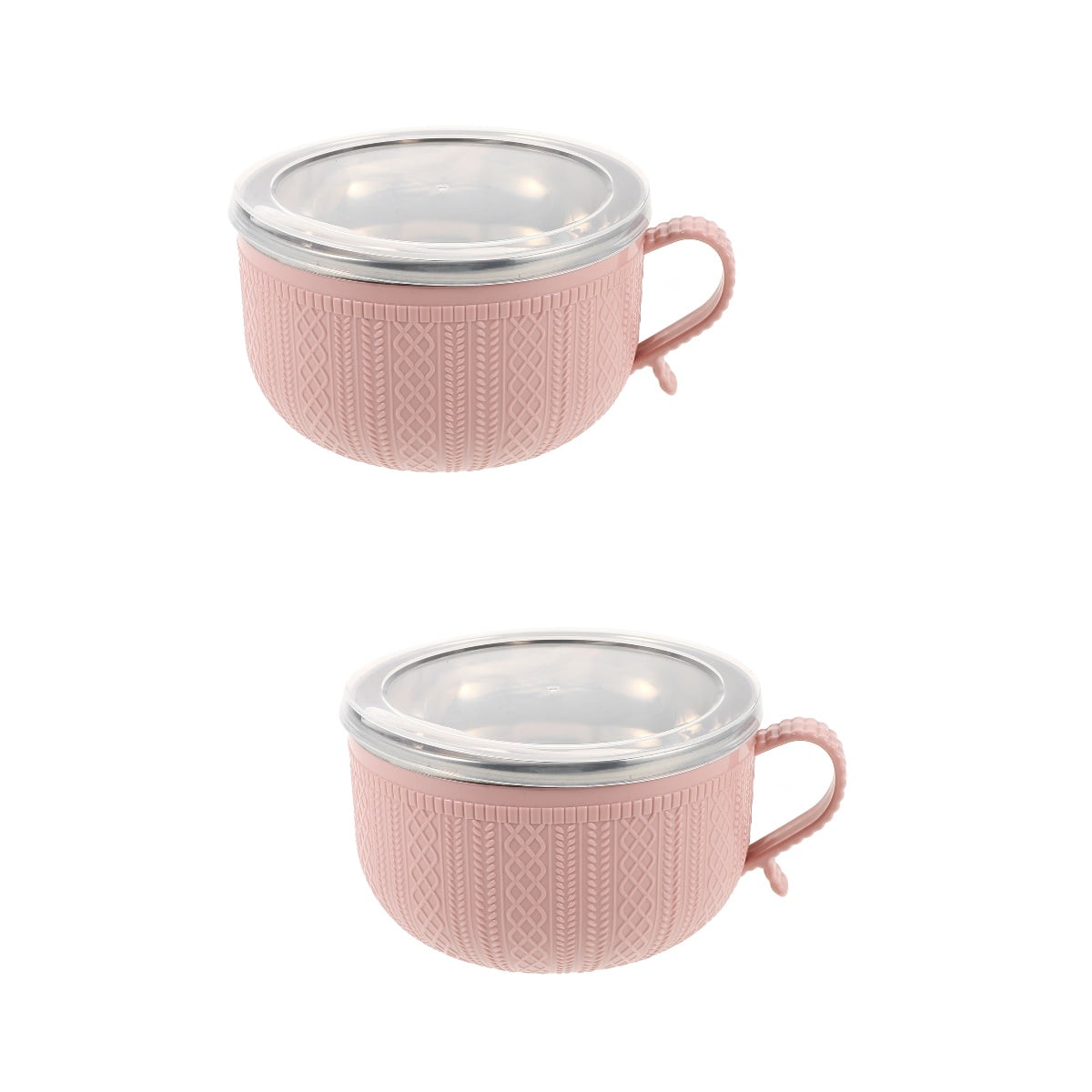 2 pcs Double Tiers Lunch Box Stainless Steel Inner Thermal Insulated ...