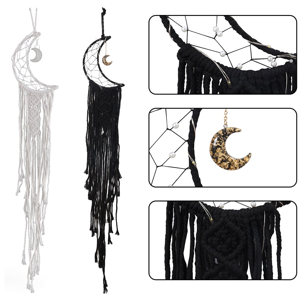 2 pcs Dream Catchers Moon Dream Catcher with Lights, Dreamcatcher ...