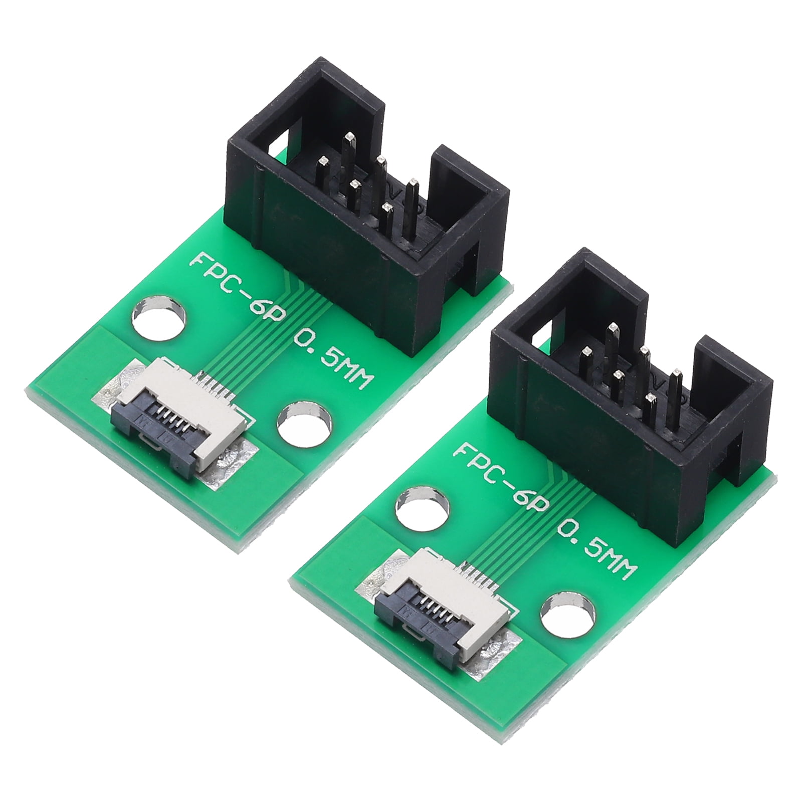 2 pcs FFC FPC Connector Board 5 Pins 0.5mm Socket to 2.54mm Double Row DC3 Male Pin Header Strip ...