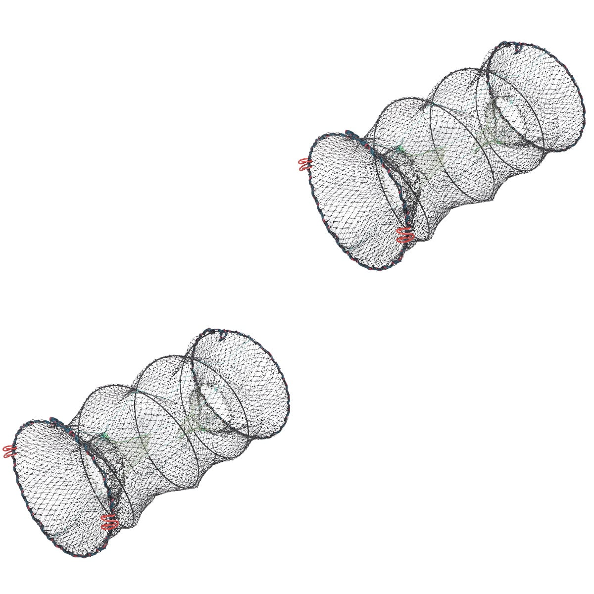 2 pcs Foldable Bait Cast Mesh Trap Net Portable Fishing Landing Net ...