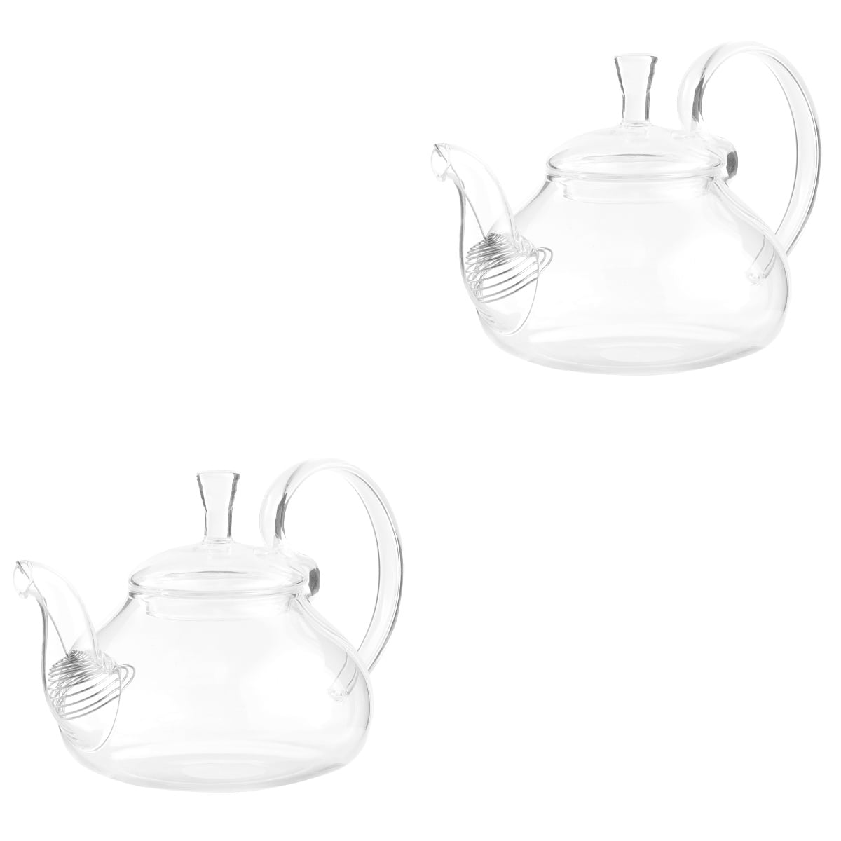 2 Pcs Glass Teapot Raised Handle Teapot Glass Tea Ware For Scented Tea Embellished Teapot