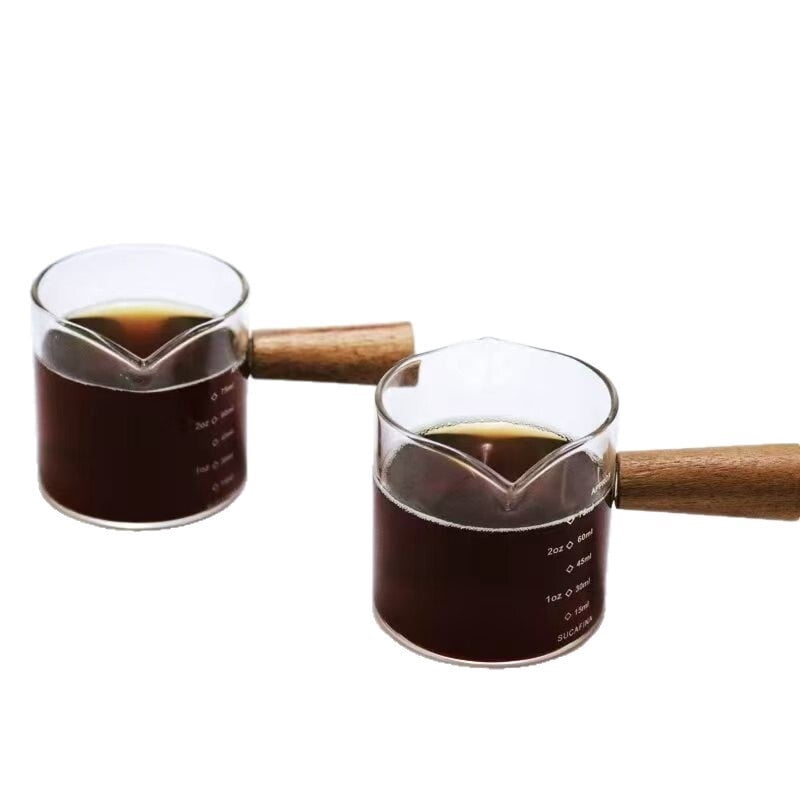 2 pcs Graduated Ceramic Milk Pitcher Espresso Measuring Cup With Scale ...