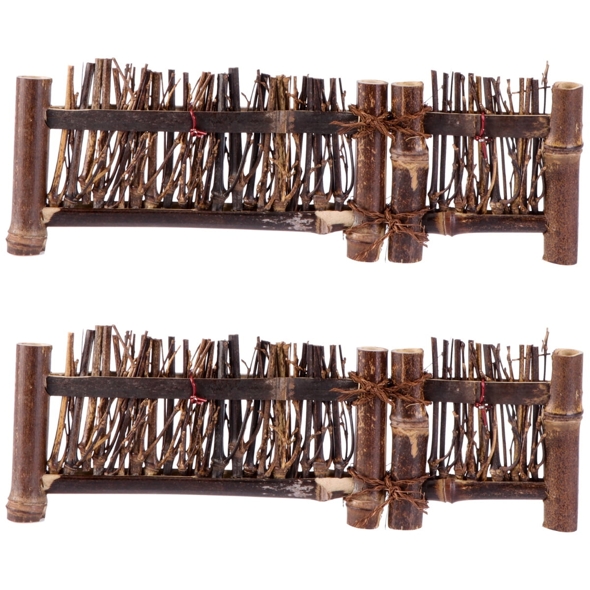 2 pcs Handmade Woven Bamboo Fence Screen Tea Ceremony Decoration ( Size ...