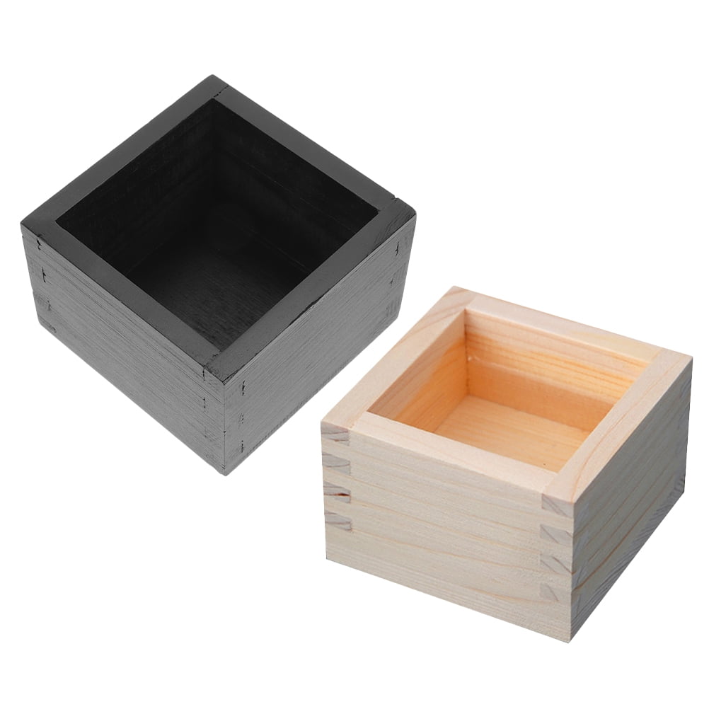 2 pcs Japanese Sake Cup Box Japanese Wooden Square Box Japanese Sushi ...