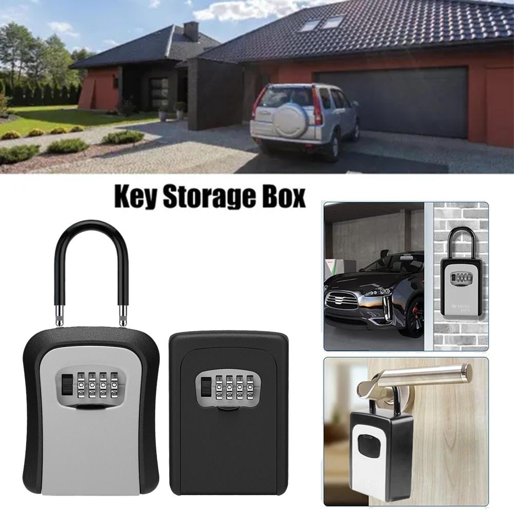 2 pcs Key Lock Box Waterproof, Portable 4-Digit Combination Safe ...
