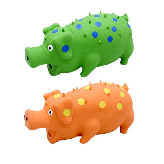 2 pcs Latex Pig Dog Toys That Oinks Dog Squeaky Toy for Small Medium ...