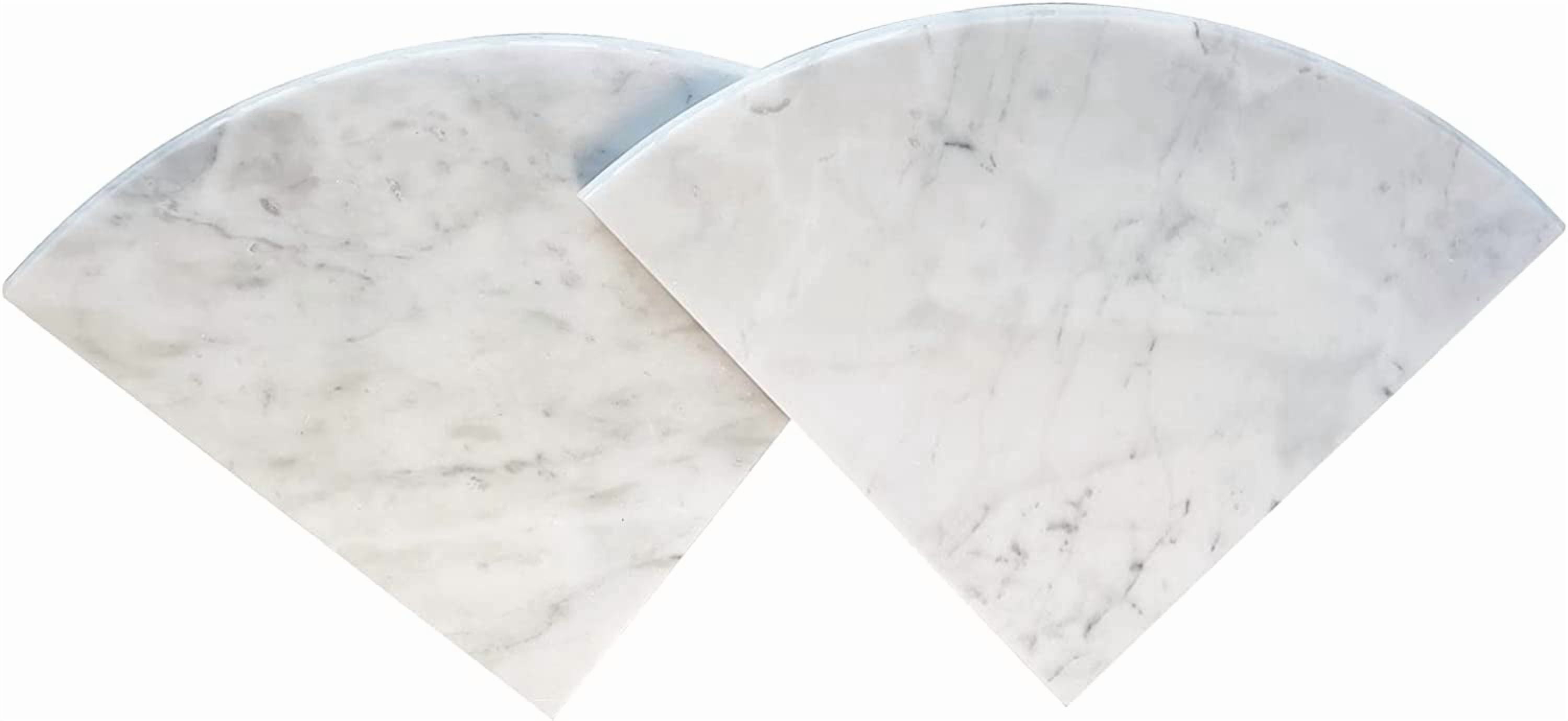 2 pcs Marble Shower Corner Shelf for Bathroom, 9inch x 9inch Natural ...