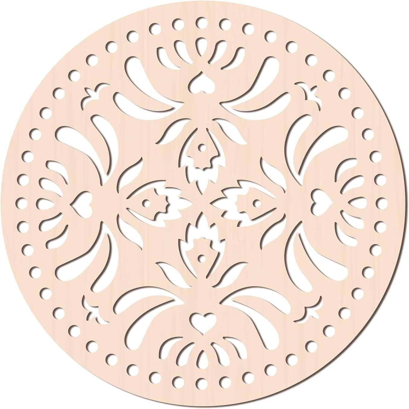 2 pcs Natural Wooden Basket Bottom 7.8 Inch Indian Totem Circle Bag ...