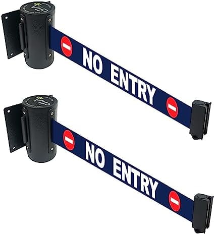 2 pcs Package Retractable Fixed Wall Mounted Queue Safety Belt Barriers ...