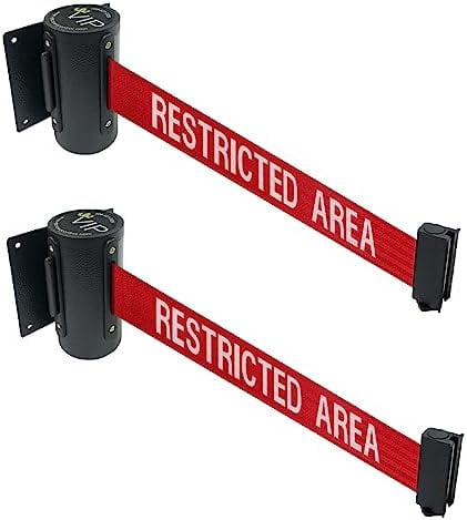 2 pcs Package Retractable Fixed Wall Mounted Queue Safety Belt Barriers ...