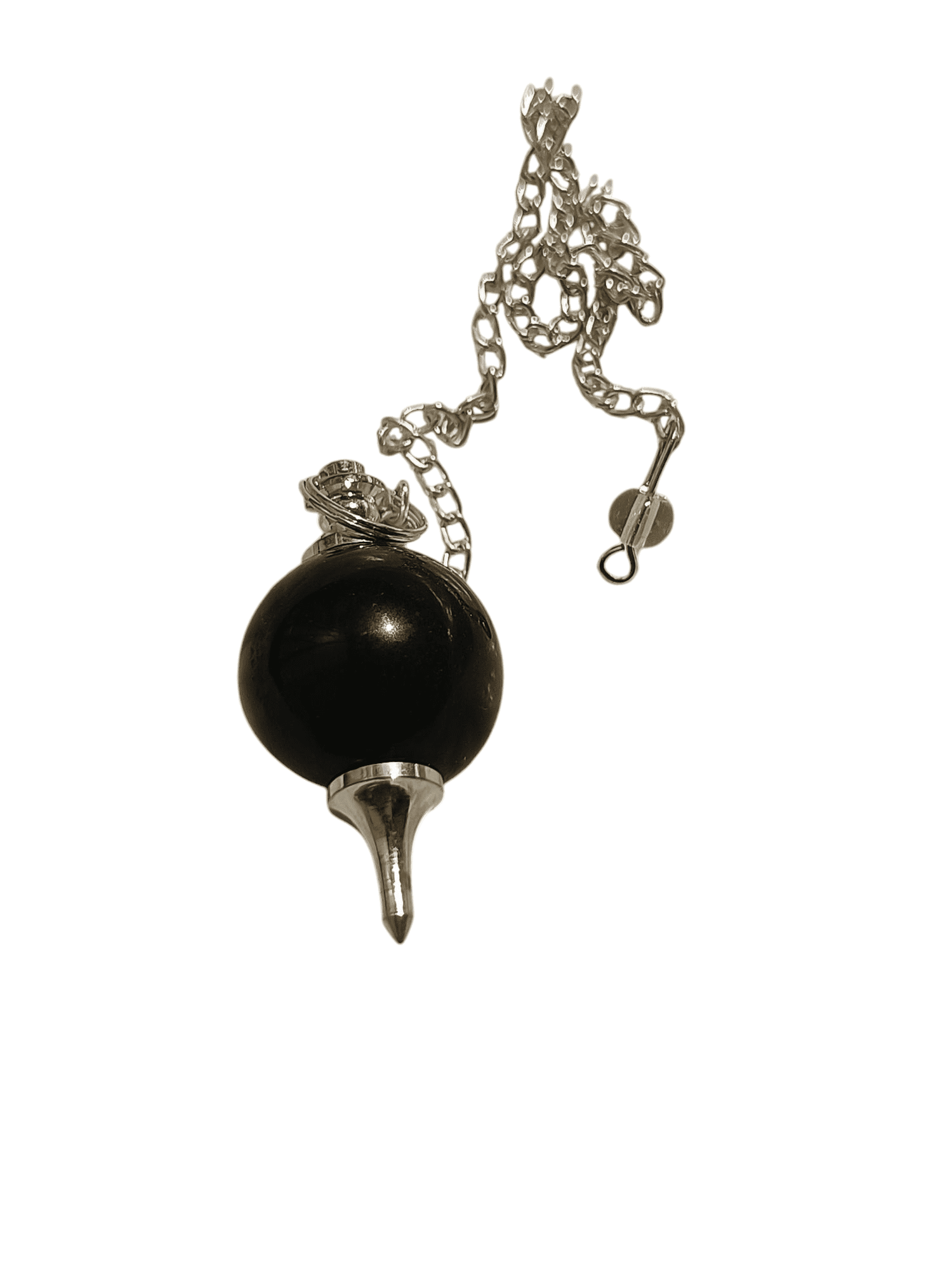 2 pcs Pendulum Crystal, Natural Black Obsidian Crystal Pendulums for Dowsing, Spiritual Pointed ...