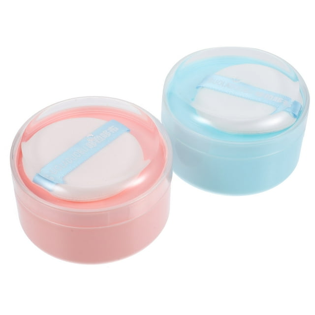 2 pcs Powder Puff Empty Box Body Powder Puff Container Baby Powder Puff ...