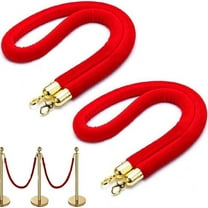 VIP Crowd Control, 6 Gold Crown Rope Stanchions + 4 Black Velour Ropes ...